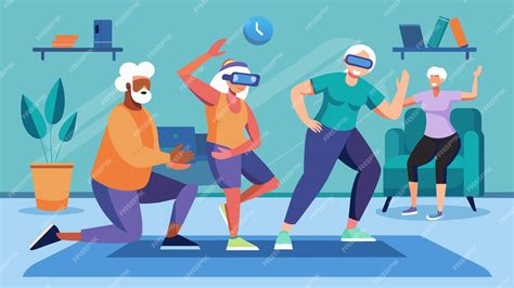 Premium Vector Virtual Reality Exercise Classes Specifically Designed