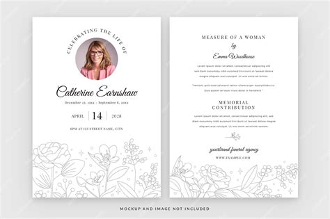 Premium Psd Funeral Memorial Service Program Template In Psd