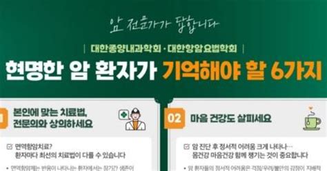 현명한 암 환자가 기억해야 할 6가지‘입증된 치료법 중시하세요