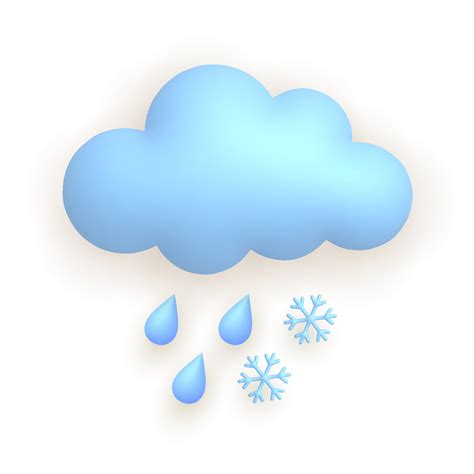 Cloud Snow Rain Cute Weather Realistic Icon 3d Cartoon 21692818