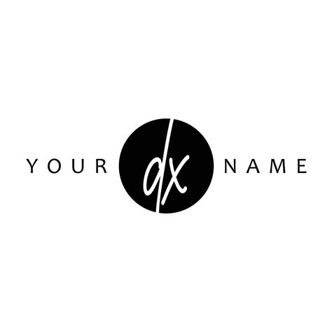 Dx Initial Handwriting In Circle Frame Template Design 32174094 Vector
