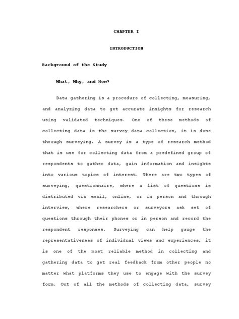 Capstone Project Chapter 1 Pdf Survey Methodology Communication