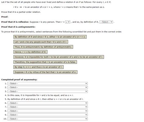 Solved Rrs⇔r Is An Ancestor Of S Or Rs Where Rs Means