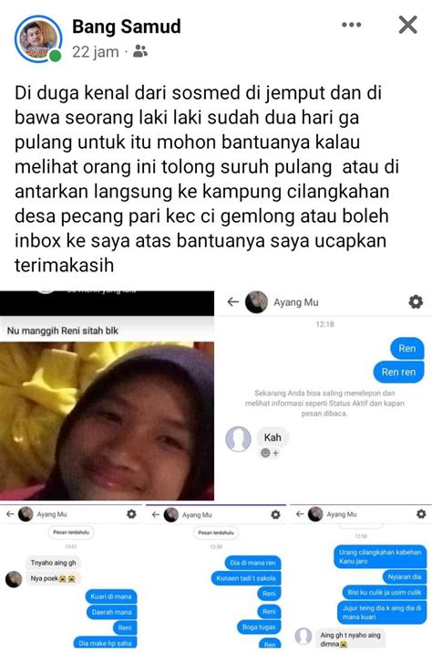 Gadis Remaja Hilang Diduga Dibawa Kabur Teman Facebook