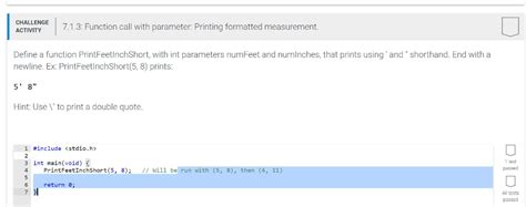 Solved Challenge Activty713 Function Call With Parameter