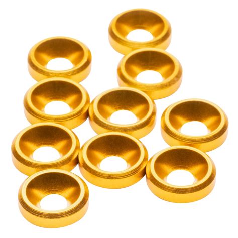 1up Racing Premium Aluminum Countersunk Washers Gold
