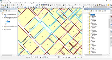 a screenshot from the gis environment presenting the structure of the