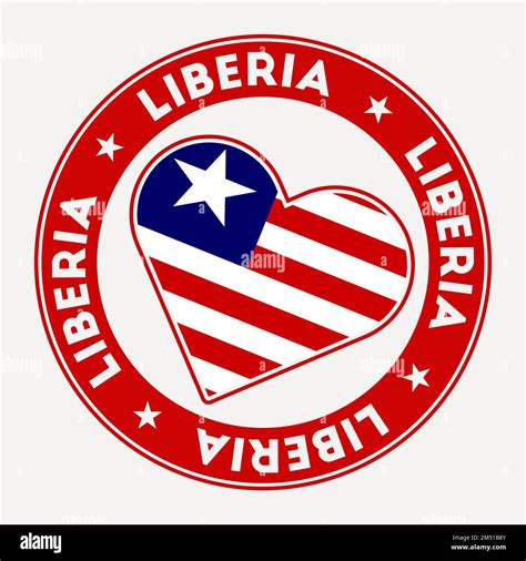 Liberia Heart Flag Badge From Liberia With Love Logo Support The