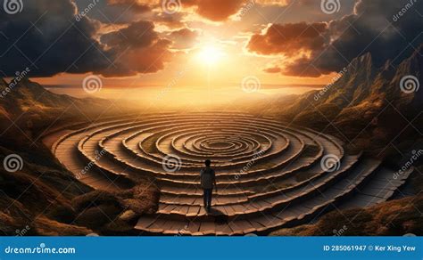 A Person Walking Along A Winding Path Stock Illustration Illustration Of Puzzle Leadership