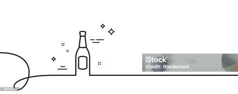 ビール瓶の線のアイコンパブクラフトビールの看板カール付きの連続線ベクトル ちょうつがいのベクターアート素材や画像を多数ご用意