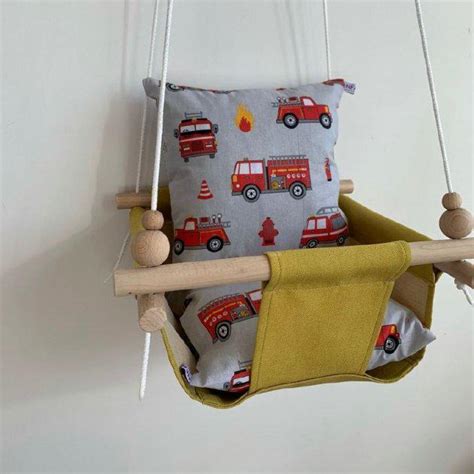ᐉ Гойдалка дитяча підвісна Infancy Пожежні машини тканинна від 7
