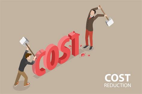 Premium Vector D Isometric Flat Vector Conceptual Illustration Of Cost Reduction Price Drop
