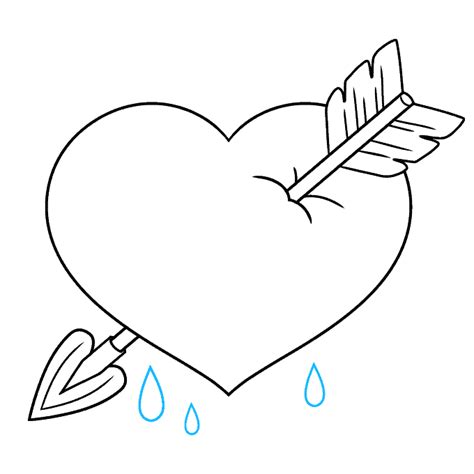 How To Draw A Heart With Arrow Really Easy Drawing Tutorial