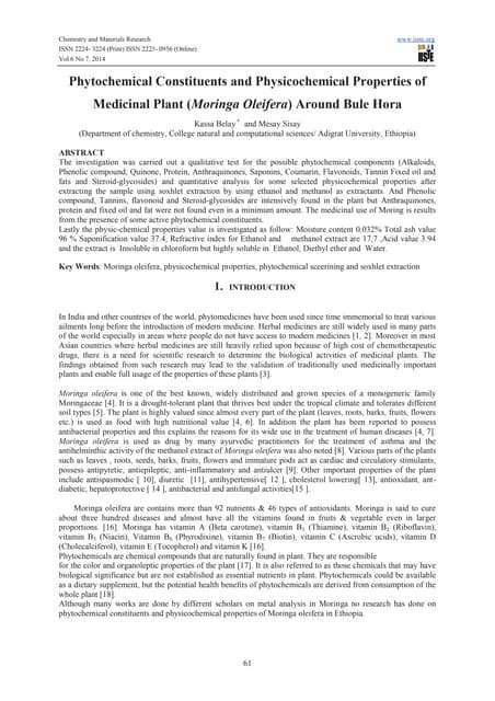 Phytochemical Constituents And Physicochemical Properties Of Pdf
