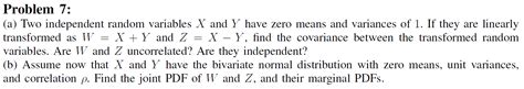 Solved Problem A Two Independent Random Variables X Chegg