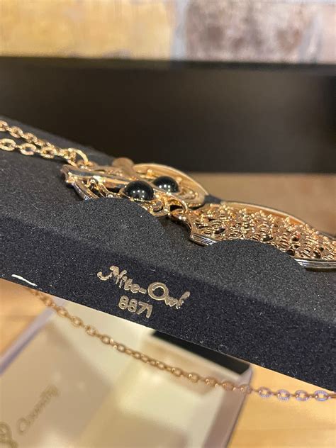 Vintage Sarah Coventry Nite Owl Necklace In Original Box New Vintage