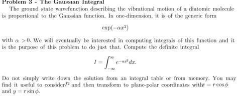 Solved Problem 3 The Gaussian Integral The Ground State
