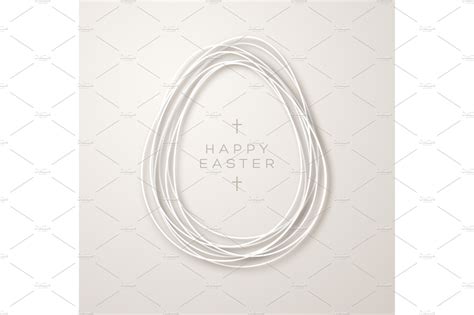 Simple Ribbon Egg Shape Frame Decorative Illustrations ~ Creative Market