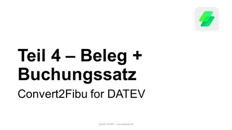 Teil 4 Beleg Buchungssatz YouTube