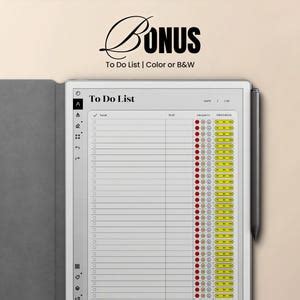 Task Map For Remarkable Paper Pro Template To Do List Simple Planner Fits Remarkable Pro Task