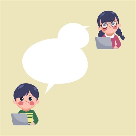 만화 젊은이 캐릭터 커뮤니케이션 소셜 미디어 개념 무료 벡터