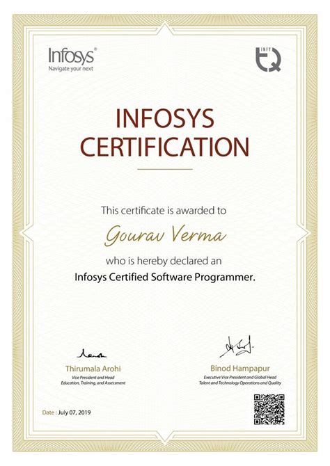 Gourav Verma On Linkedin Infosys Certified Software Programmer Now