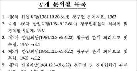 정부 한일회담 문서 공개 결정