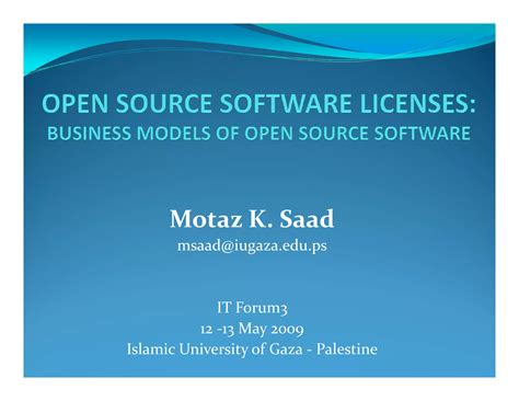 Open Source Business Models Ppt
