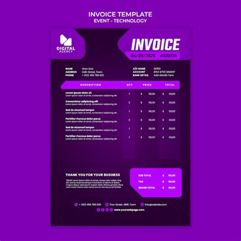 Free Psd Technology Event Invoice Template