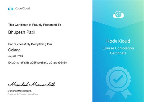 Golang Certificate Kodekloud