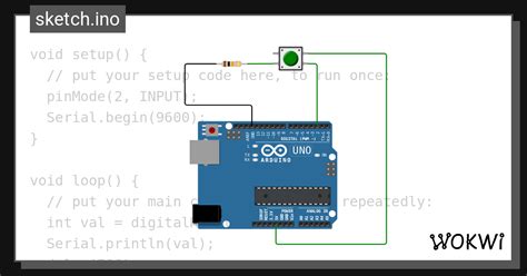 GPIO Input Active High Switch Wokwi ESP STM Arduino Simulator
