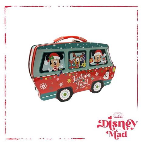 Disney Festive Fun Tin Carrier With Handle Clasp And Lid Disney Mad Shop