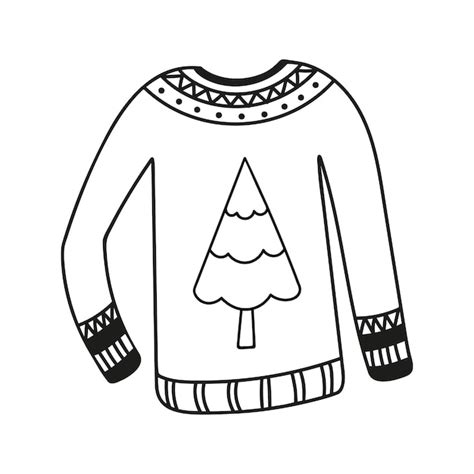 Premium Vector Hand Drawn Christmas Warm Sweater Doodle Vector