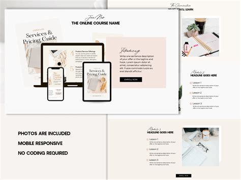 online course wix website template coaching sales page sales landing