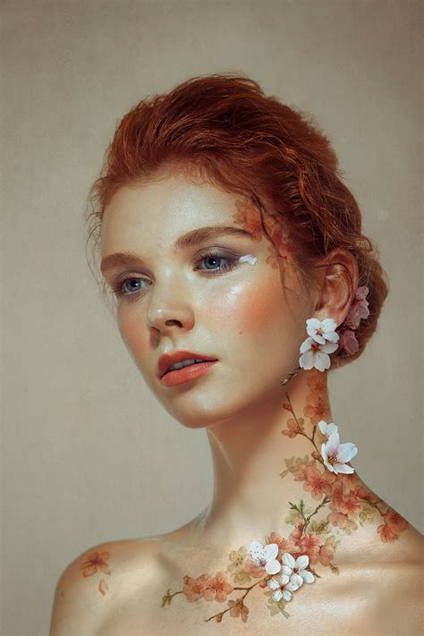 Wearing Cherry Blossoms On Behance Retratos Criativos Ideias Para
