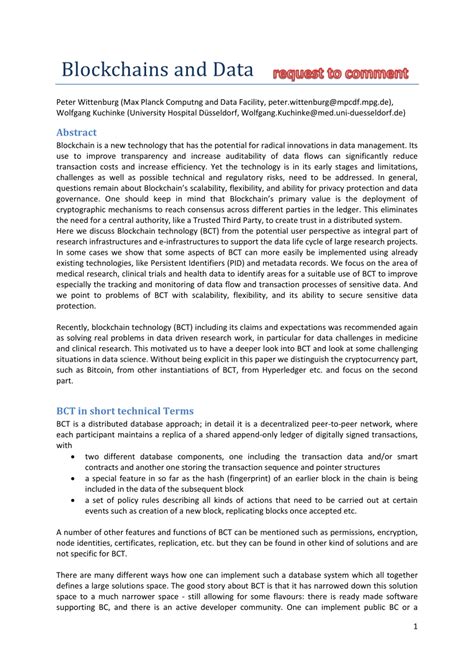 PDF Blockchains And Data