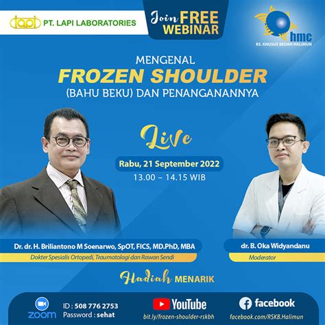 FREE WEBINAR MENGENAL FROZEN SHOULDER BAHU BEKU DAN PENANGANANNYA