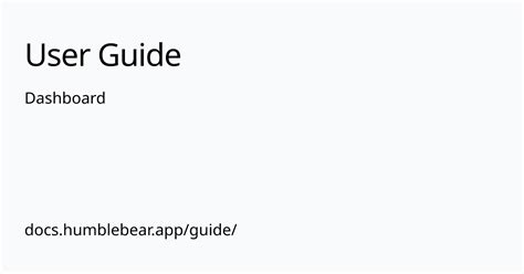 Dashboard User Guide
