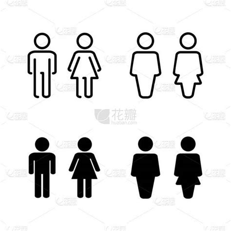 男人和女人的图标矢量。男女符号和符号。女孩和男孩