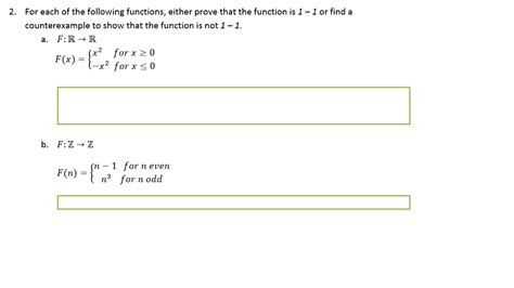 solved 2 for each of the following functions either prove