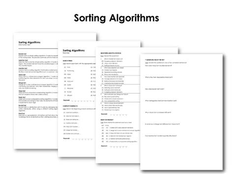 Sorting Algorithms Teaching Resources