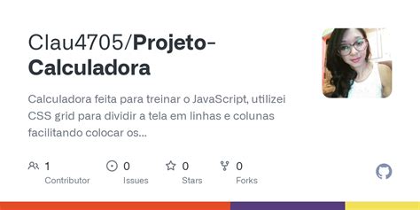 Github Clau4705projeto Calculadora Calculadora Feita Para Treinar O