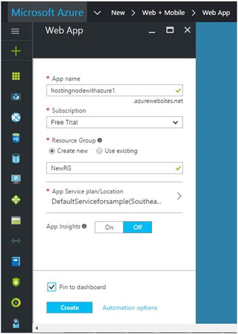 向Microsoft Azure平台发布Node js项目