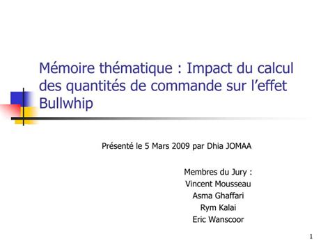 Ppt M Moire Th Matique Impact Du Calcul Des Quantit S De Commande