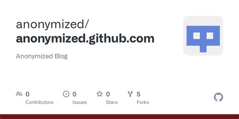 Github Anonymized Anonymized Blog