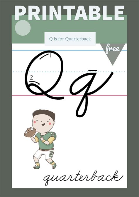 The Letter Q In Cursive Printable Poster