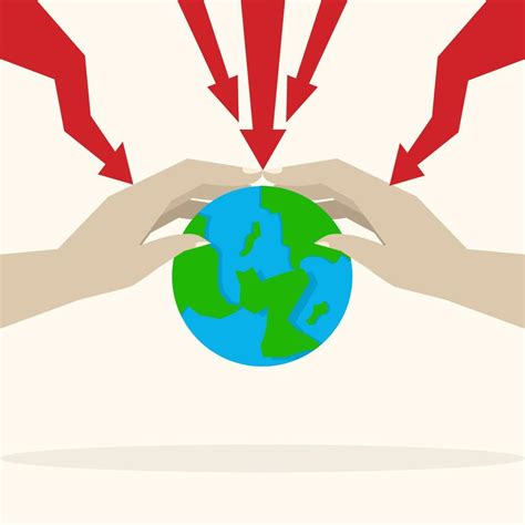 Efecto De Recesión Mano Grande Que Protege El Planeta Tierra De Los