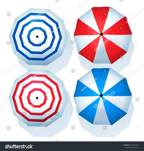 Vector Illustration Set Beach Parasols Isolated Stock Vector Royalty