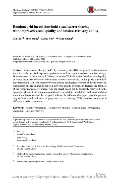 Random Grid Based Threshold Visual Secret Sharing With Improved Visual Quality And Lossless