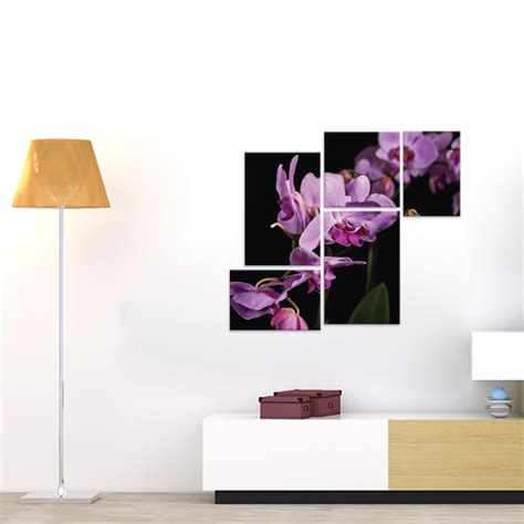 Bộ 5 Tranh Hoa Lan Tranh Hoa Lan Tím Huyền Bí W4924 Xưởng Tranh Waki